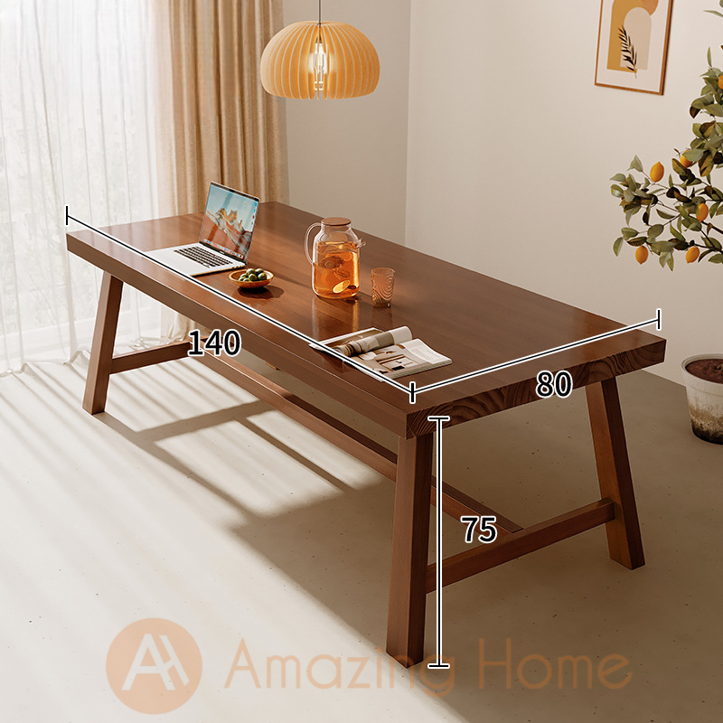 Einar 140cm Solid Wood Dining Table Thick Table Top Meeting Table ...