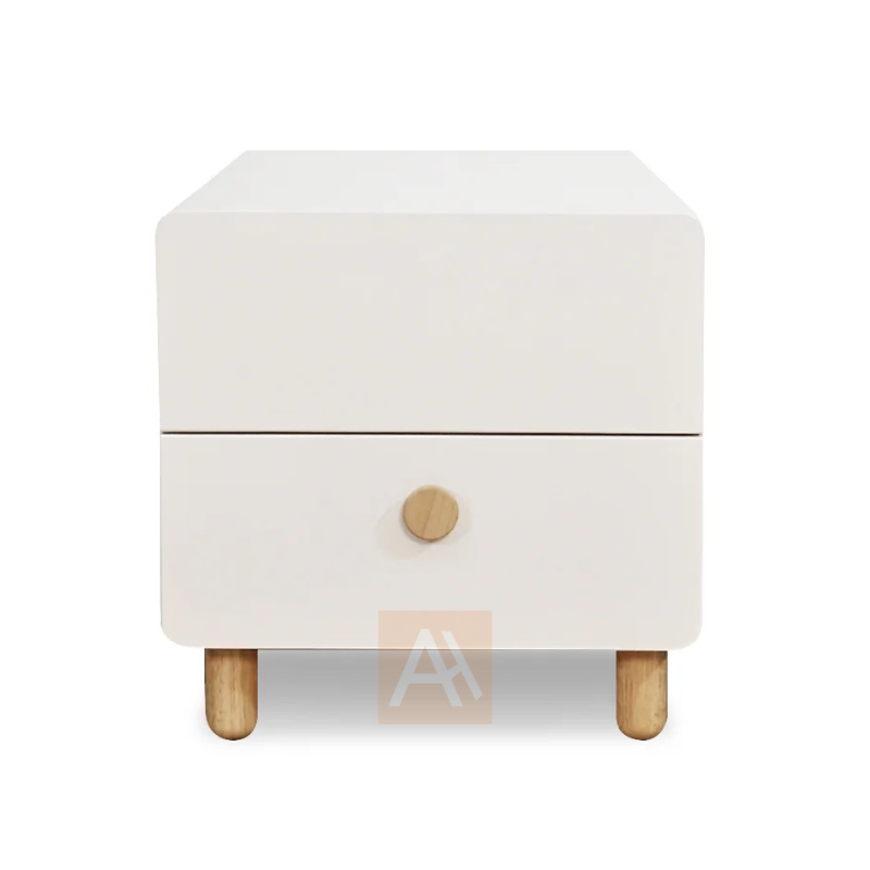 Suave Solid Wood 2 Drawer Bedside Cabinet Walnut/White Bedside Table ...