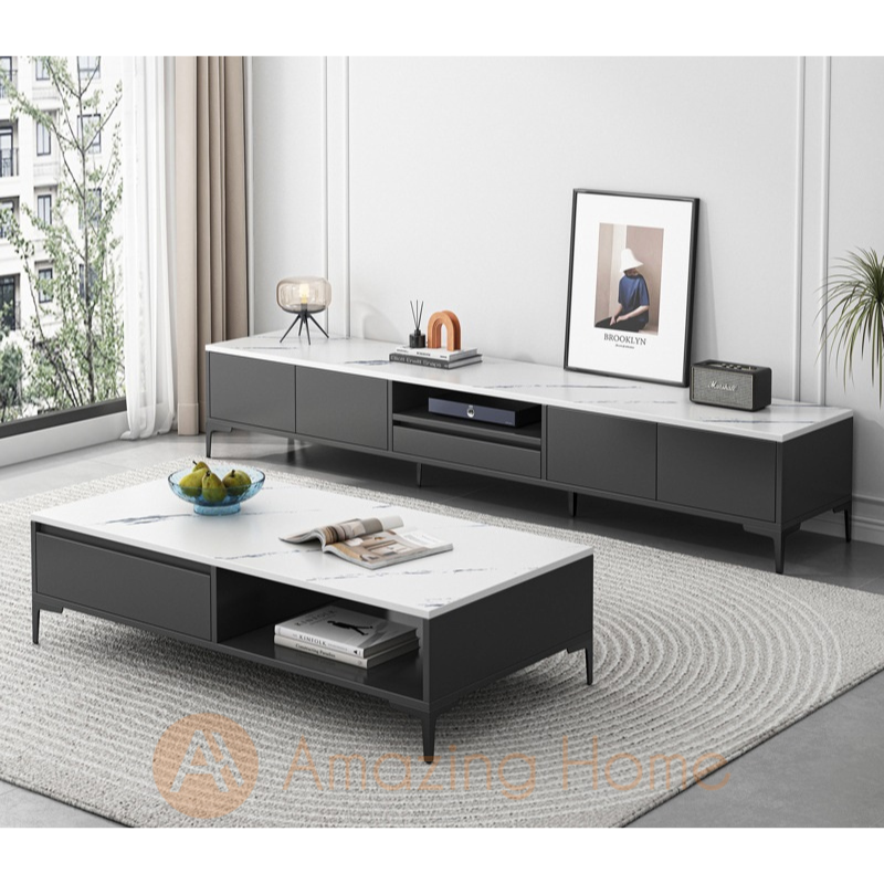 Soroya 180cm TV Cabinet Console Table With 120cm Coffee Table Set Whit ...