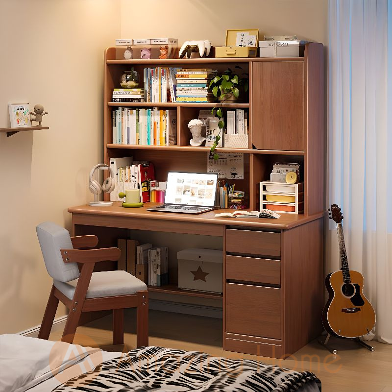 Aaren 120cm Oak Study Table Office Desk With Chair Set – AmazingHome.my