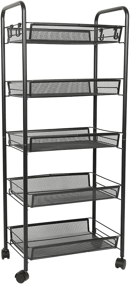 Amazing Home 5 Tier Multipurpose Storage Rack Trolley Shelving Unit ...