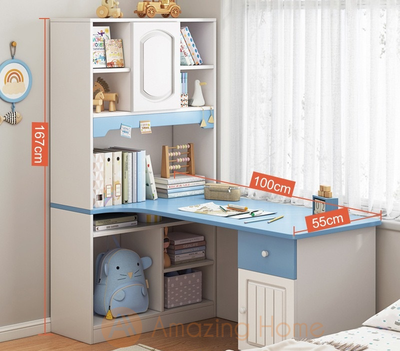 Arden L Shape Blue 100cm Children Study Table Study Desk – AmazingHome.my