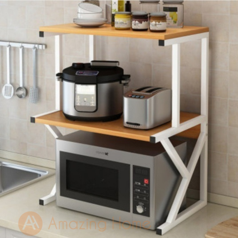 Kiwi K Shape Double Layer Kitchen Rack Shelf Organizer Maple ...